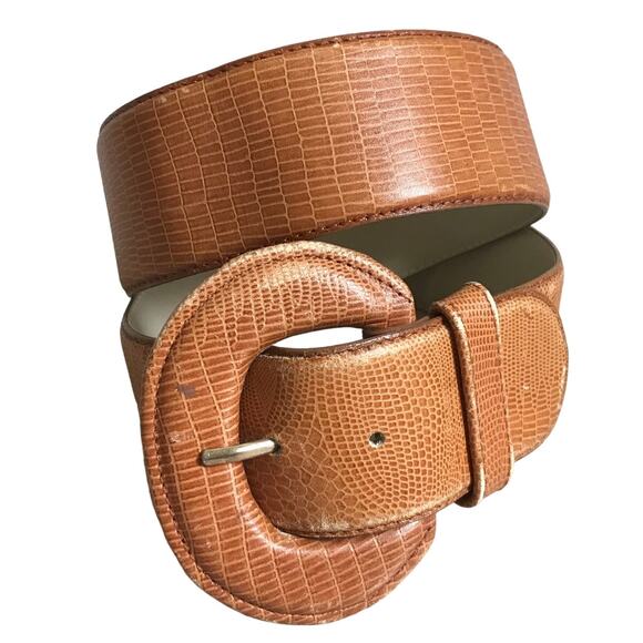 I.Magnin | Accessories | Imagnin Neiman Marcus Tan Embosses 0 Leather ...